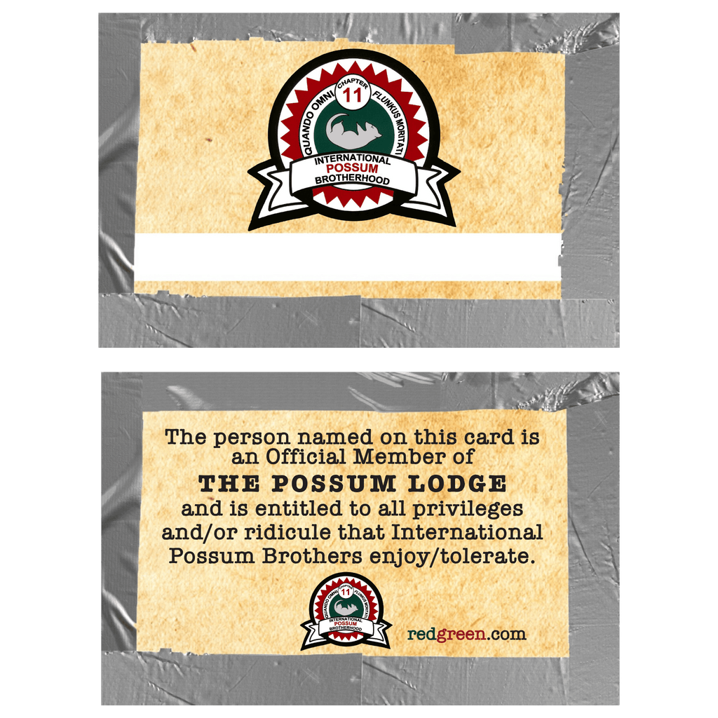 Official Personalized Possum Lodge Membership Card | Red Green