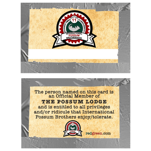 Official Personalized Possum Lodge Membership Card | Red Green